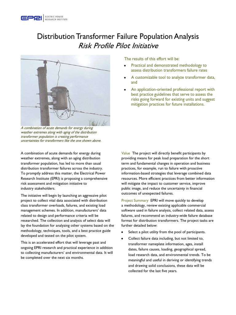 Distribution Transformer Failure Population Analysis | PDF | Risk ...