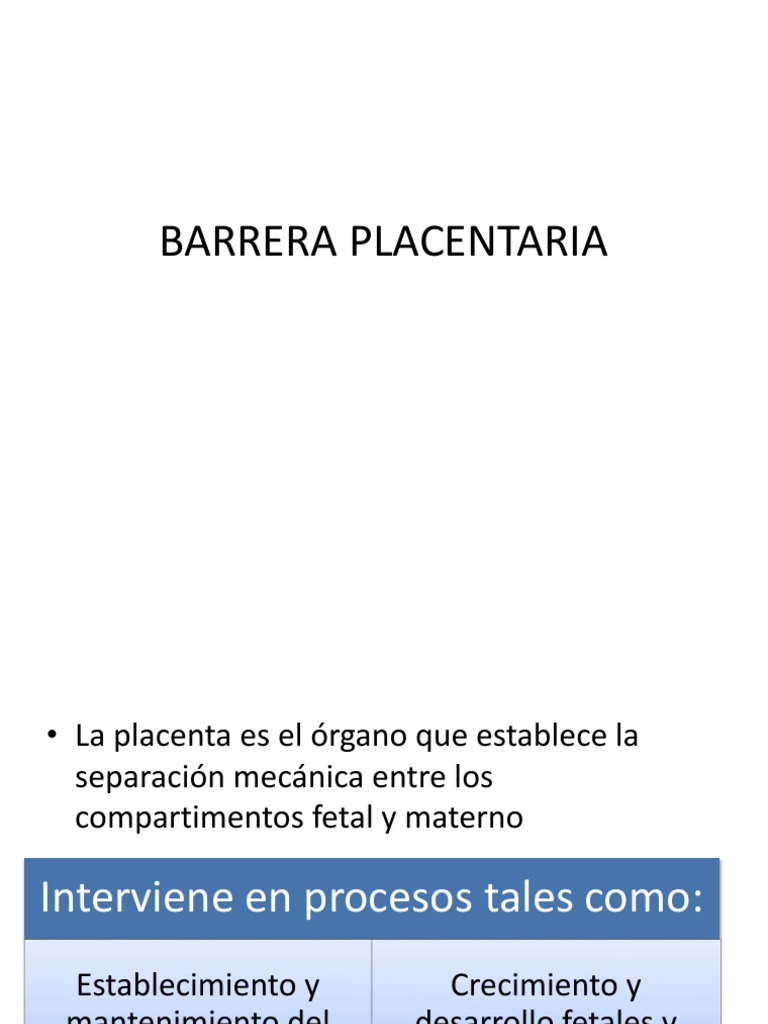Funciones y Estructura de la Barrera Placentaria | PDF | Placenta | Parto