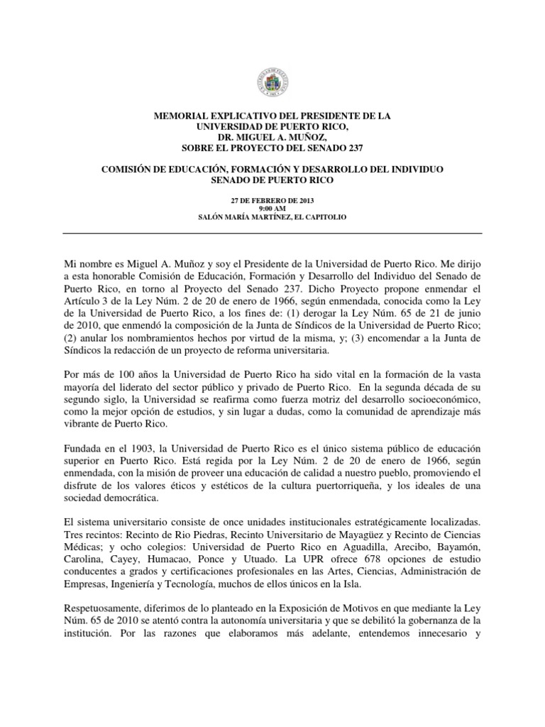 P Del S 237 - Memorial Explicativo - 27 Feb 13 | PDF | Gobernancia ...