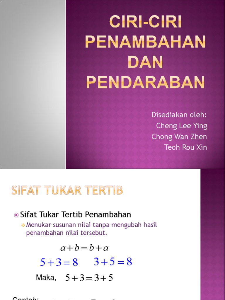 Ciri-Ciri Penambahan Dan Pendaraban | PDF | Komputer
