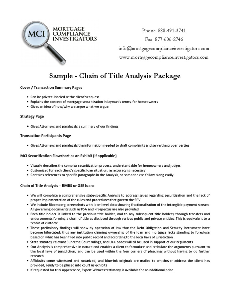 Chain of Title Analysis Overview | PDF | Business