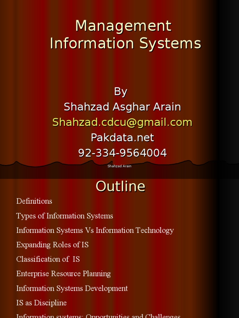 Management Information System MIS PDF Management Information 