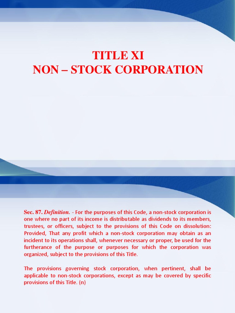 Understanding Non-Stock Corporations | PDF | By Law | Corporations