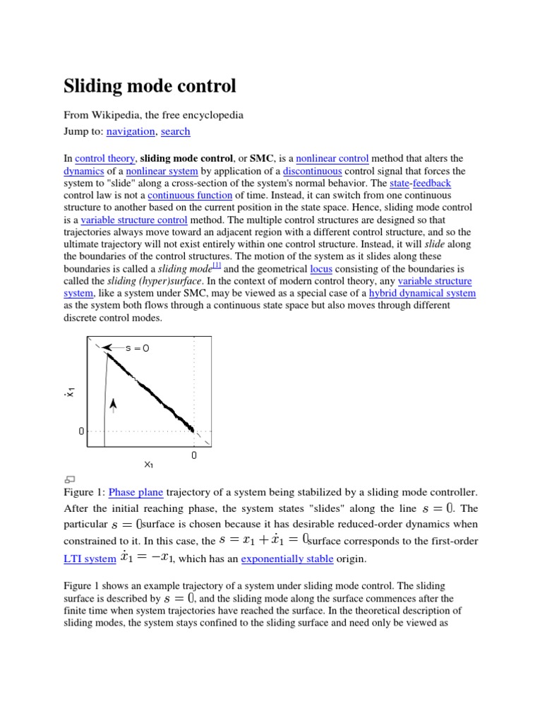 Sliding Mode Control Overview | PDF | Control Theory | Applied Mathematics