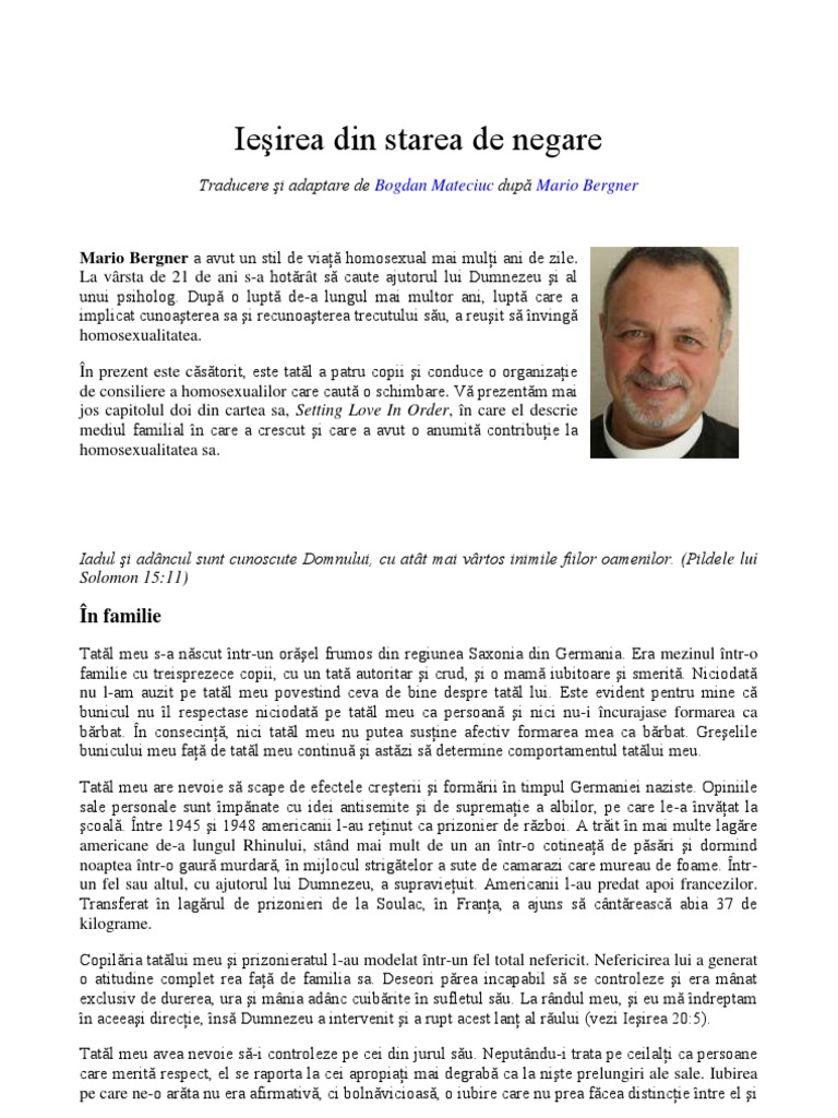 Mario Bergner - Iesirea Din Starea de Negare | PDF