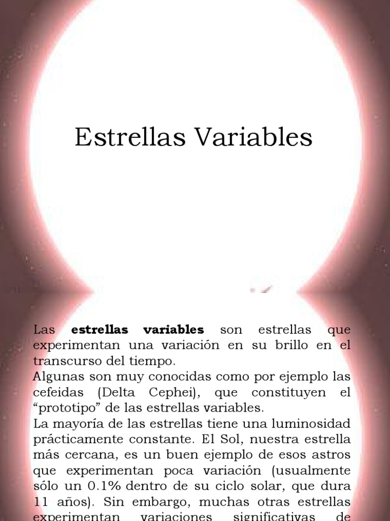 Estrellas Variables Power de Presentación | PDF | Astronomía estelar ...