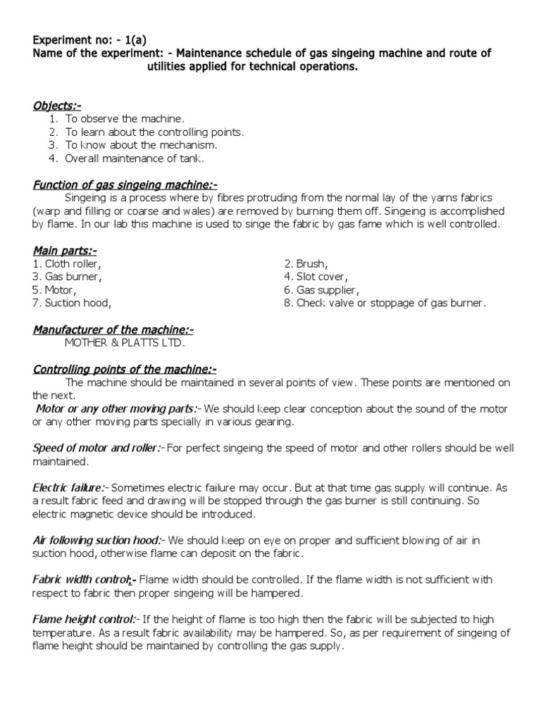 01 Gas Singeing | PDF | Textiles | Machines