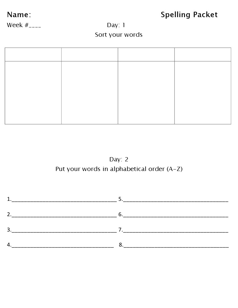 Spelling Practice Packet for Kids | PDF | Language Arts & Discipline