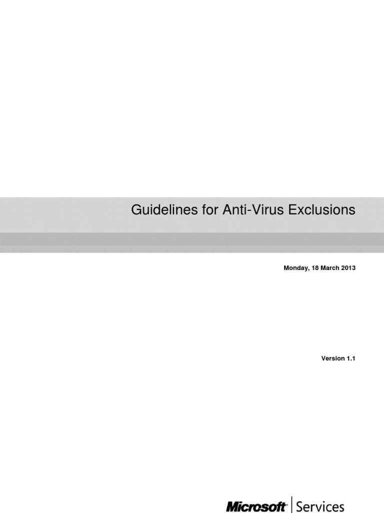 Guidelines For Anti-Virus Exclusions | PDF | Share Point | Microsoft Sql Server