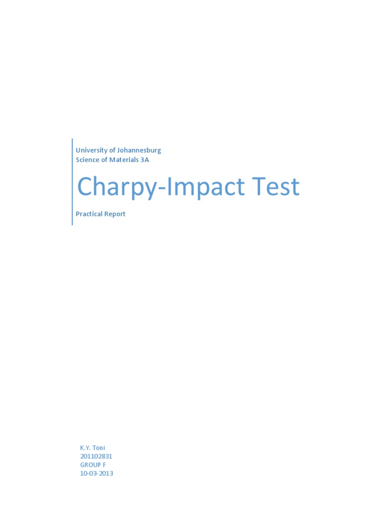 Charpy Report | PDF | Ductility | Fracture