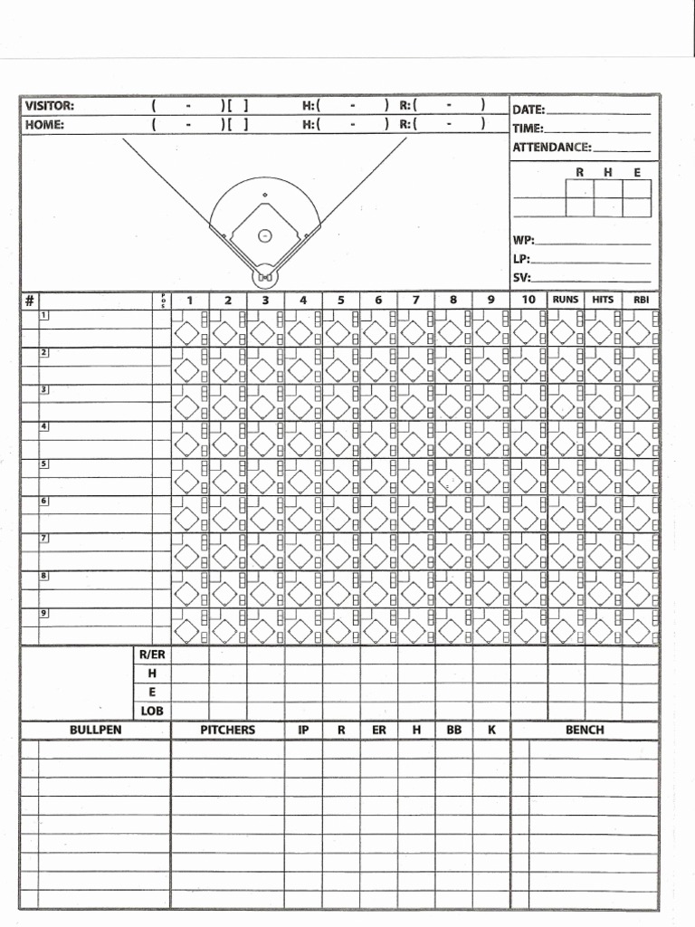 Printable Baseball Scorecard PDF | PDF