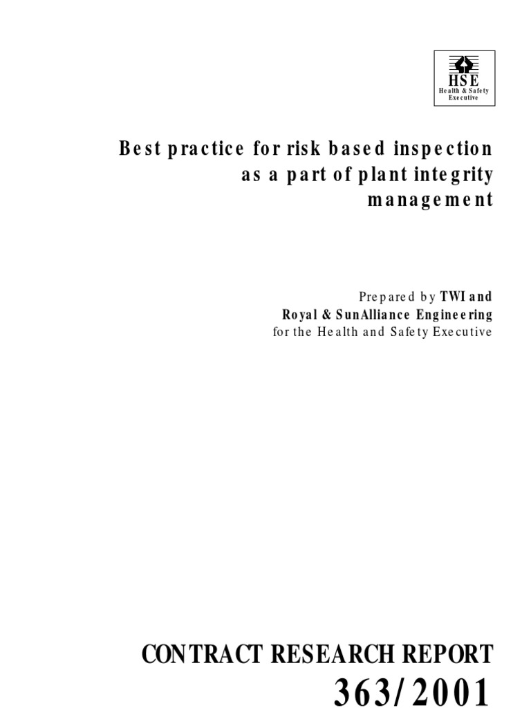 HSE - Best Practice For RBI PDF | PDF | Risk | Occupational Safety And ...