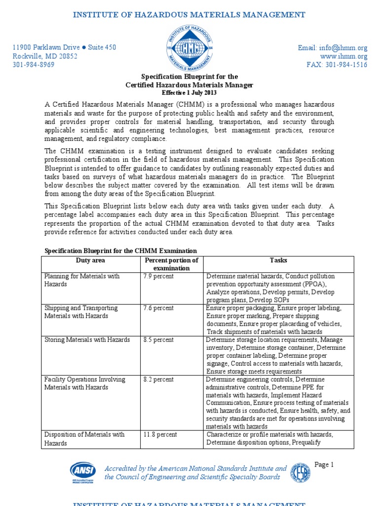2013 CHMM Blueprint | PDF | Dangerous Goods | Environmental Remediation