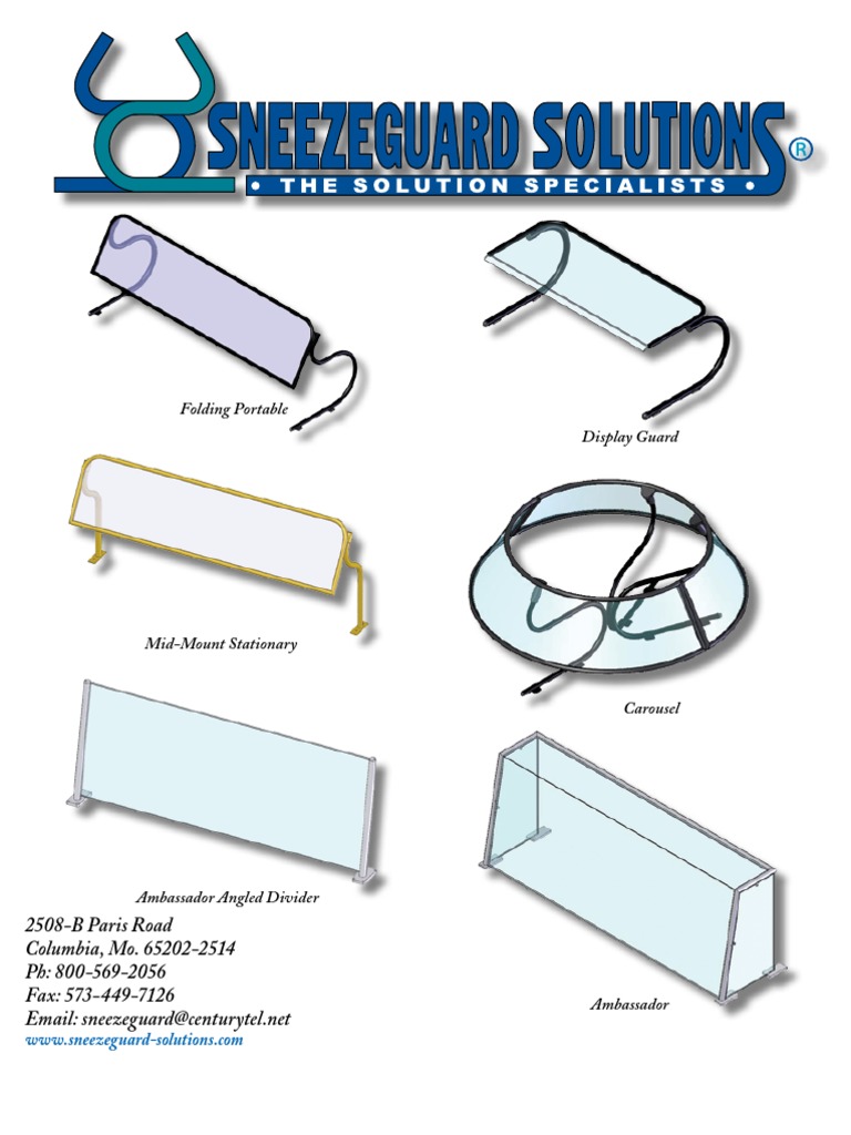 Sneeze Guard Solutions Catalog | PDF | Gold | Fax