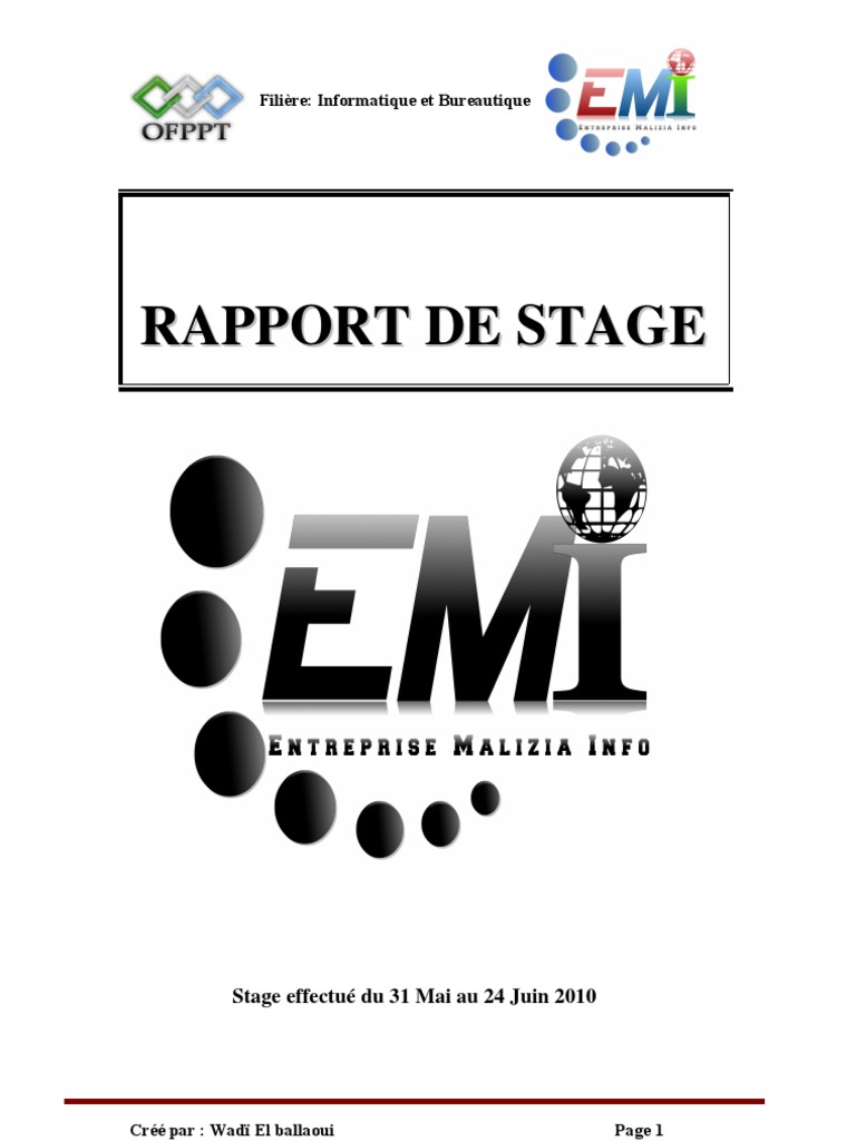 Rapport de Stage Final | PDF | Informatique | Microsoft Word