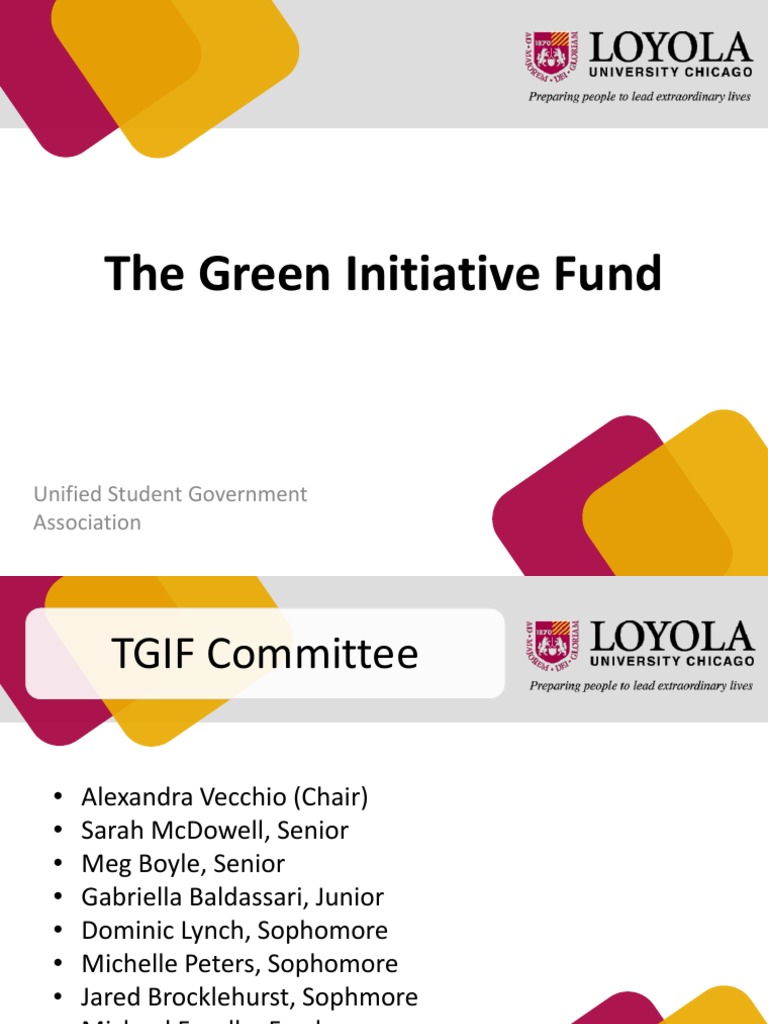 The Green Initiative Fund: Unified Student Government Association | PDF ...