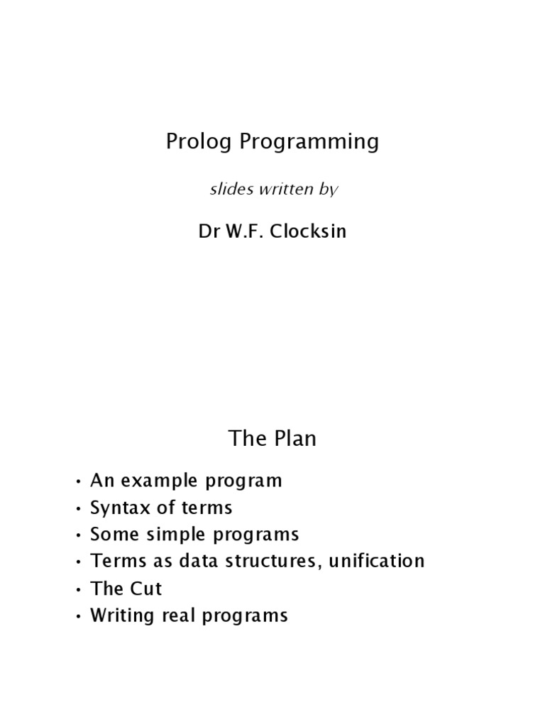 07 Prolog Programming Pdf Pdf Formalism Deductive Teaching Mathematics