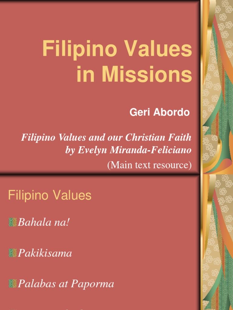 Filipino Values in Missions | PDF | Philippines | Religion And Belief