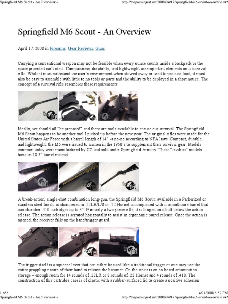 Post 4 23085 M6 Scout Info | PDF | Trigger (Firearms) | Cartridge ...