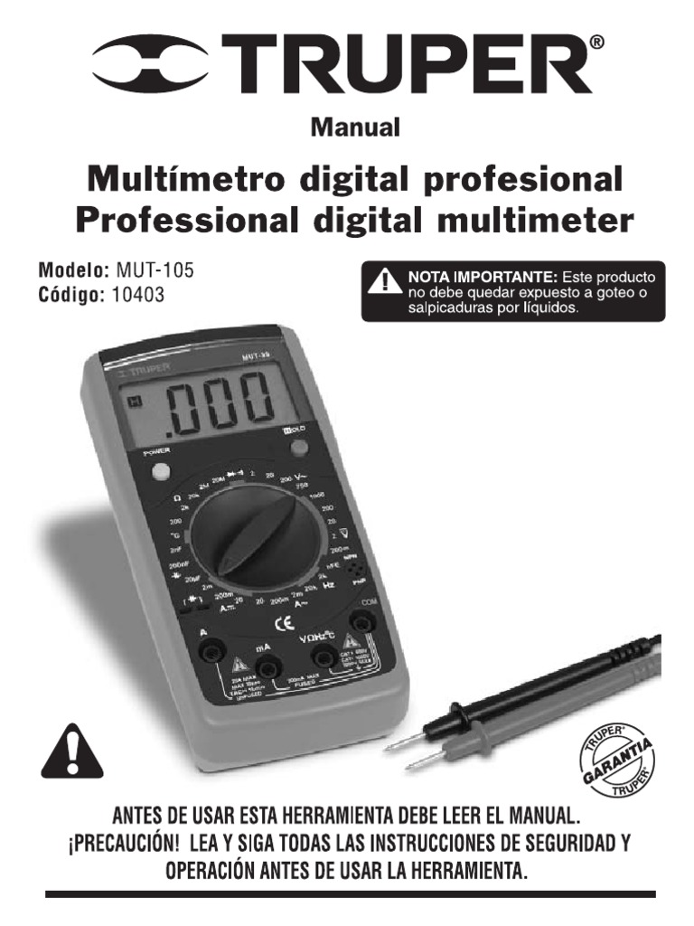 Manual Multimetro Mut 105 Truper | PDF