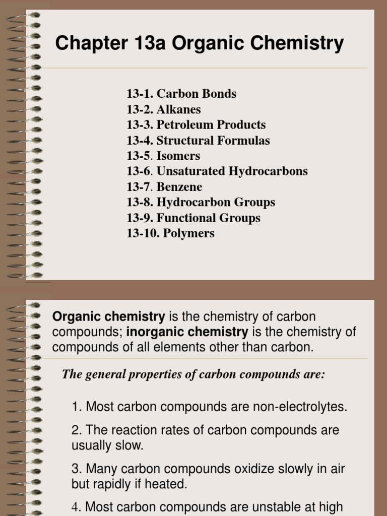 C13 Organic Chemistry | PDF | Alkane | Hydrocarbons