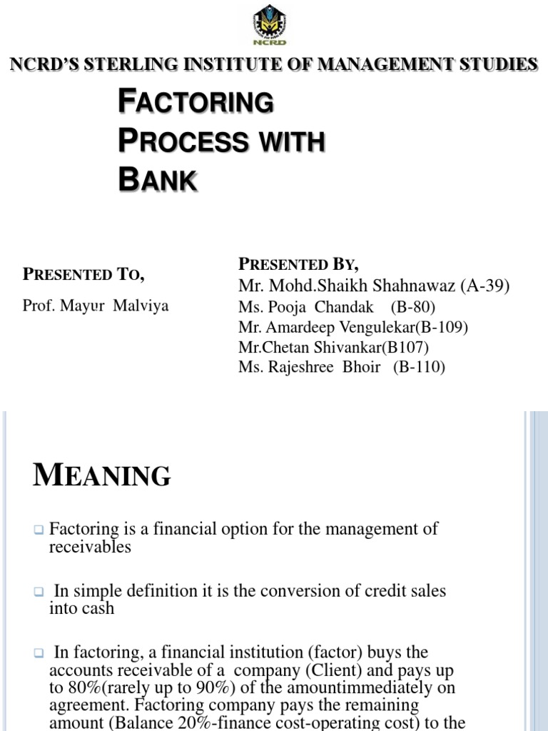 Understanding Bank Factoring Process | PDF | Finance & Money Management