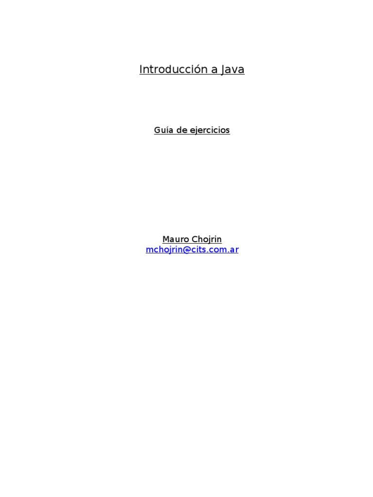 Introducción A Java (Ejercicios) | PDF | Java (lenguaje de programación ...