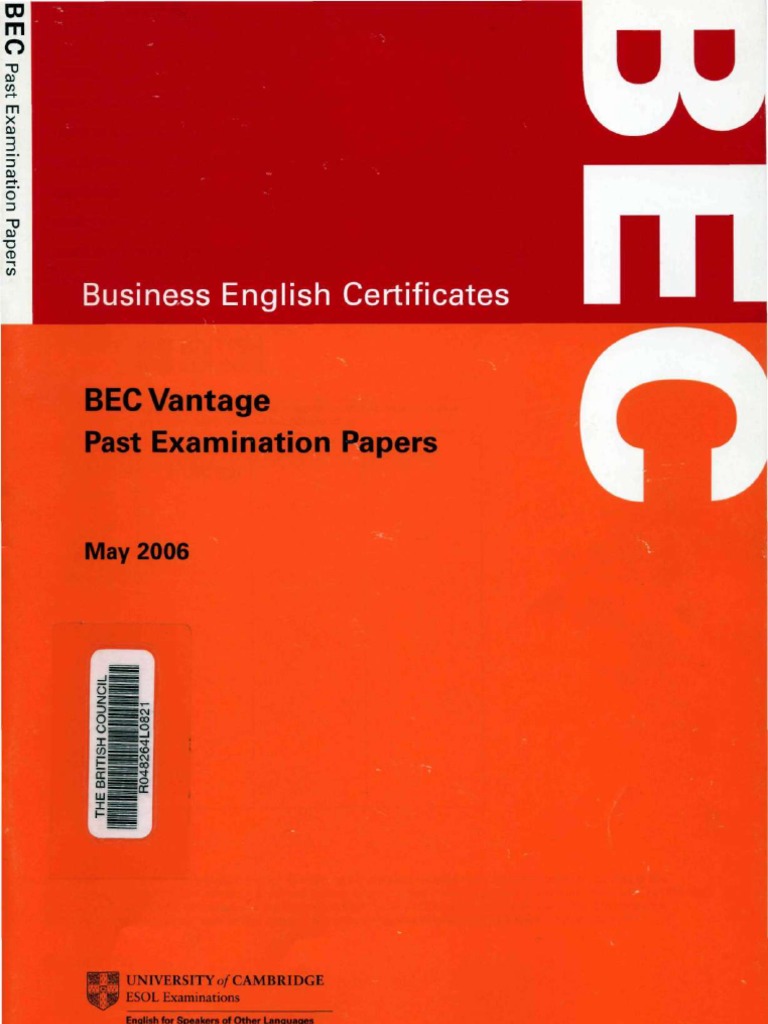 BEC Vantage. Past Examination Papers | PDF | Business
