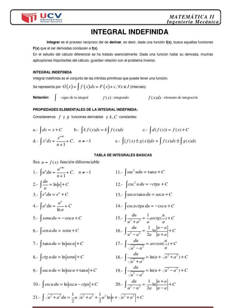 20 Ejercicios de Integrales Inmediatas | PDF | Integral | Derivado