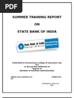 SBI Internship Report | PDF | Banks | Employment