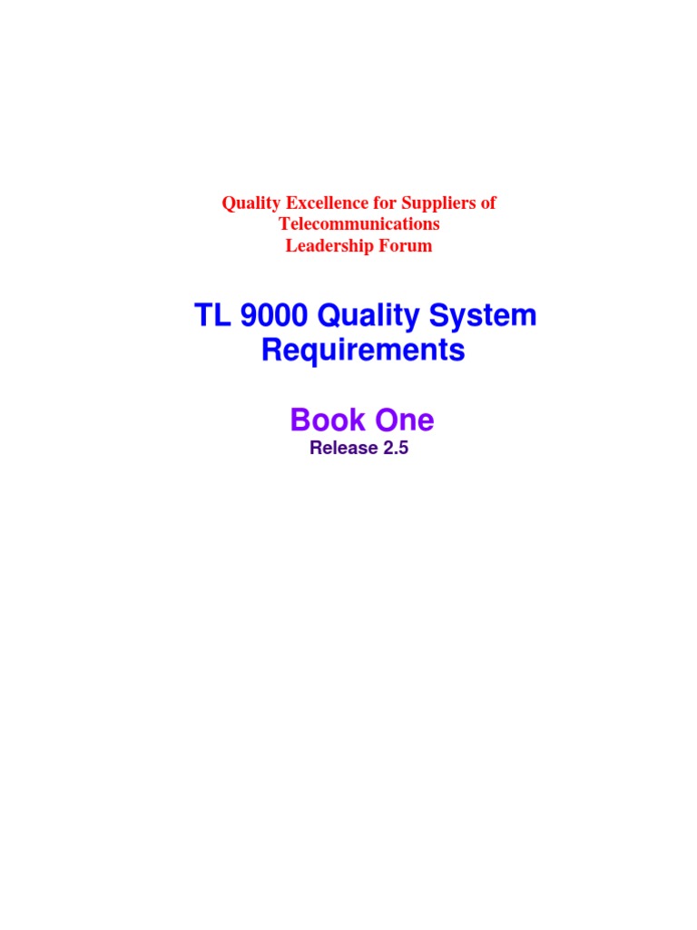 TL 9000 | PDF | Quality Management System | Verification And Validation