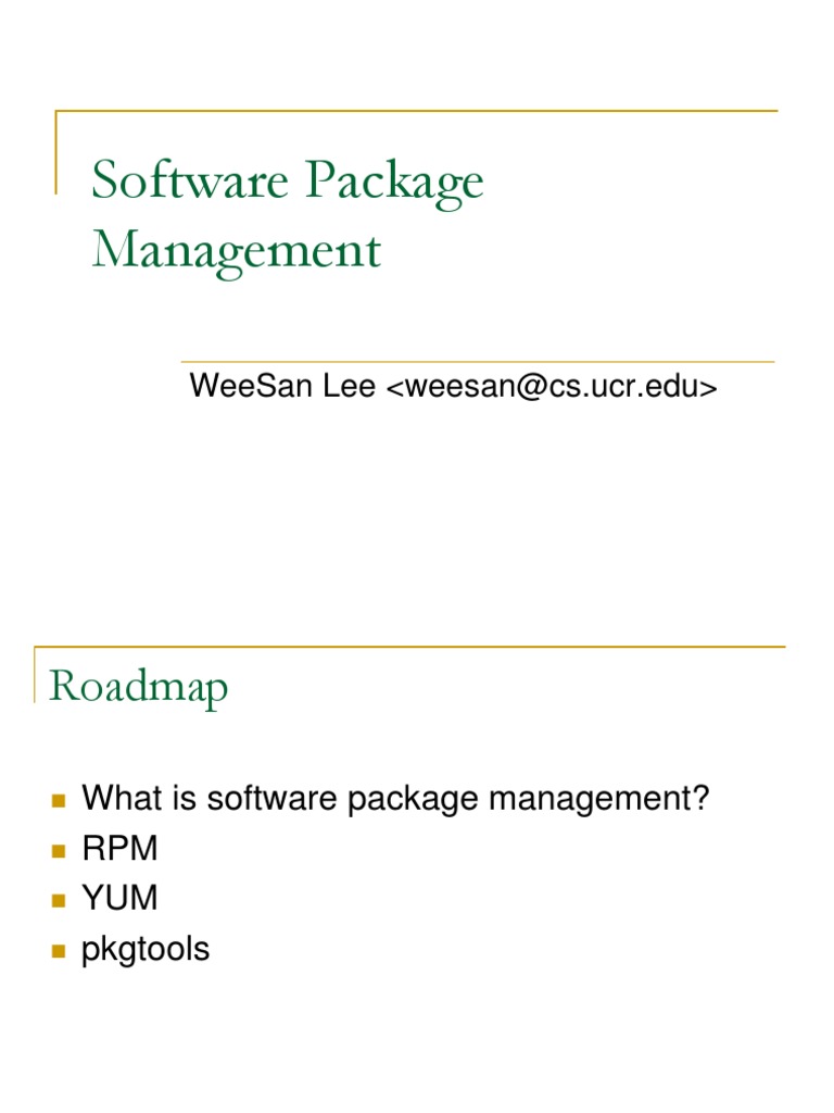 Software Package Management: Weesan Lee | PDF | Advanced Packaging Tool ...