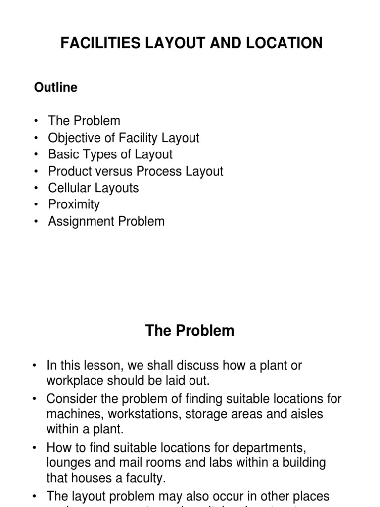 Facility Layout: Types and Objectives | PDF | Inventory | Mathematical ...