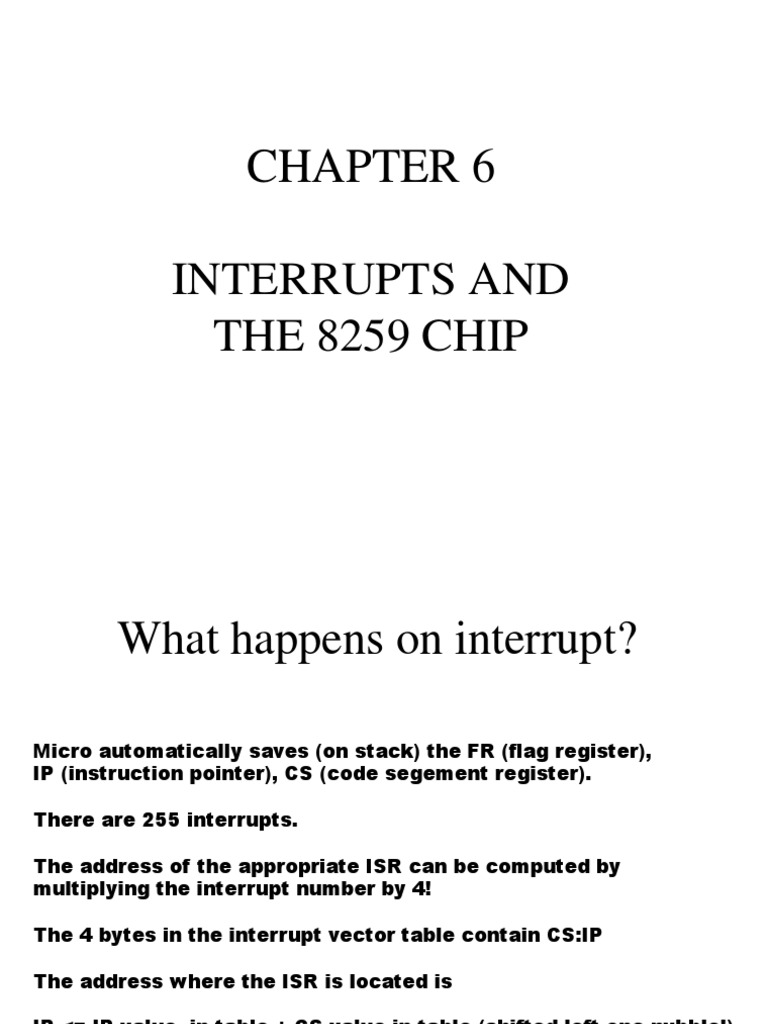 Interrupts and The 8259 Chip | PDF | Computer Architecture | Computer Engineering
