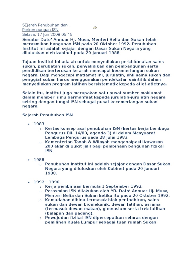 SEjarah Penubuhan Dan An ISN | PDF