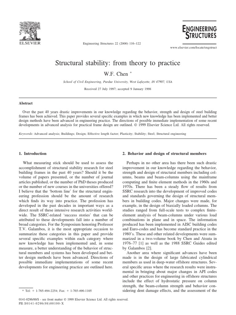 Structural Stability From Theory To Practice | PDF | Stress (Mechanics ...