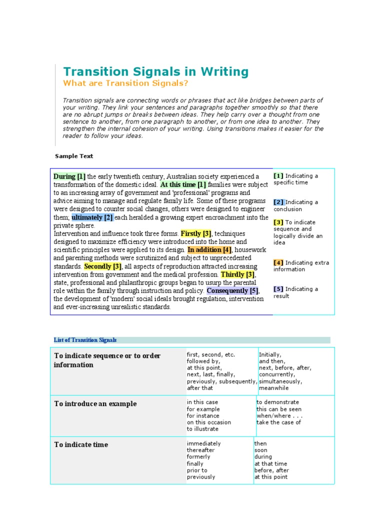 #5 Transition Signals (5) Explanation | PDF | Paragraph | Cognitive Science