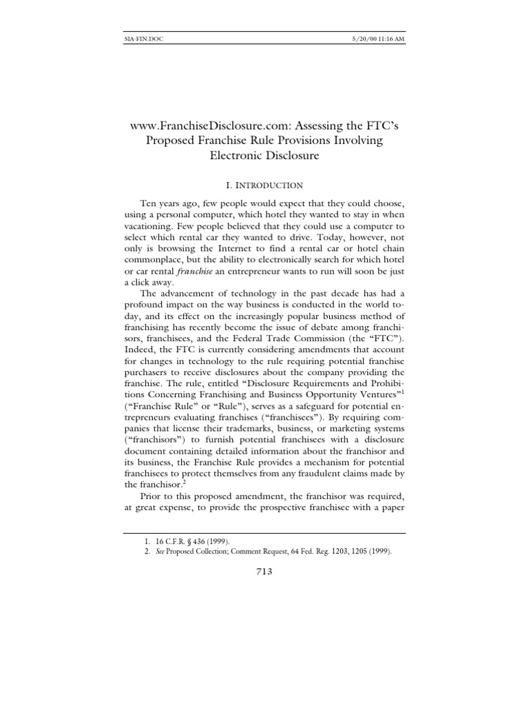 Franchise Rule | PDF | Franchising | Internet