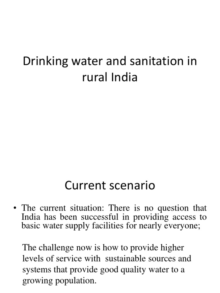 Drinking Water And Sanitation In Rural India Pdf Wash Drinking Water