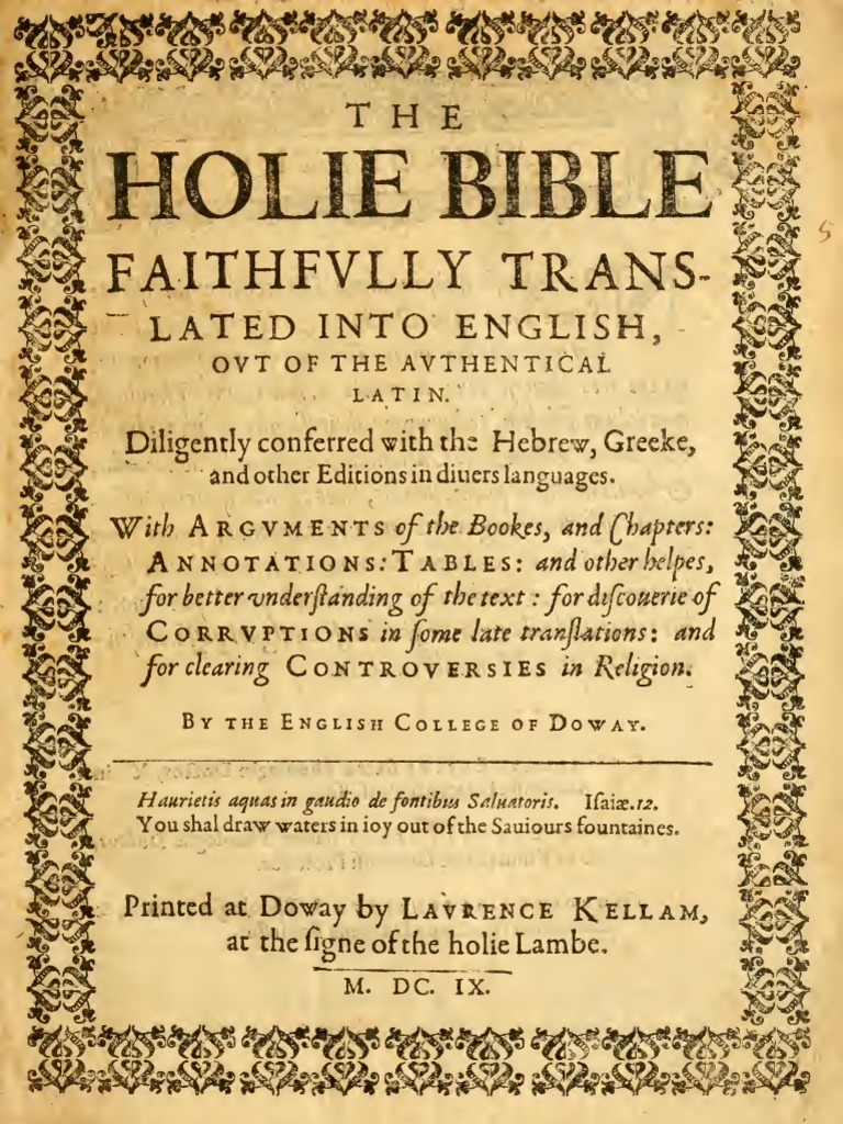 The Douai-Rheims Bible - Original - Old Testament - I