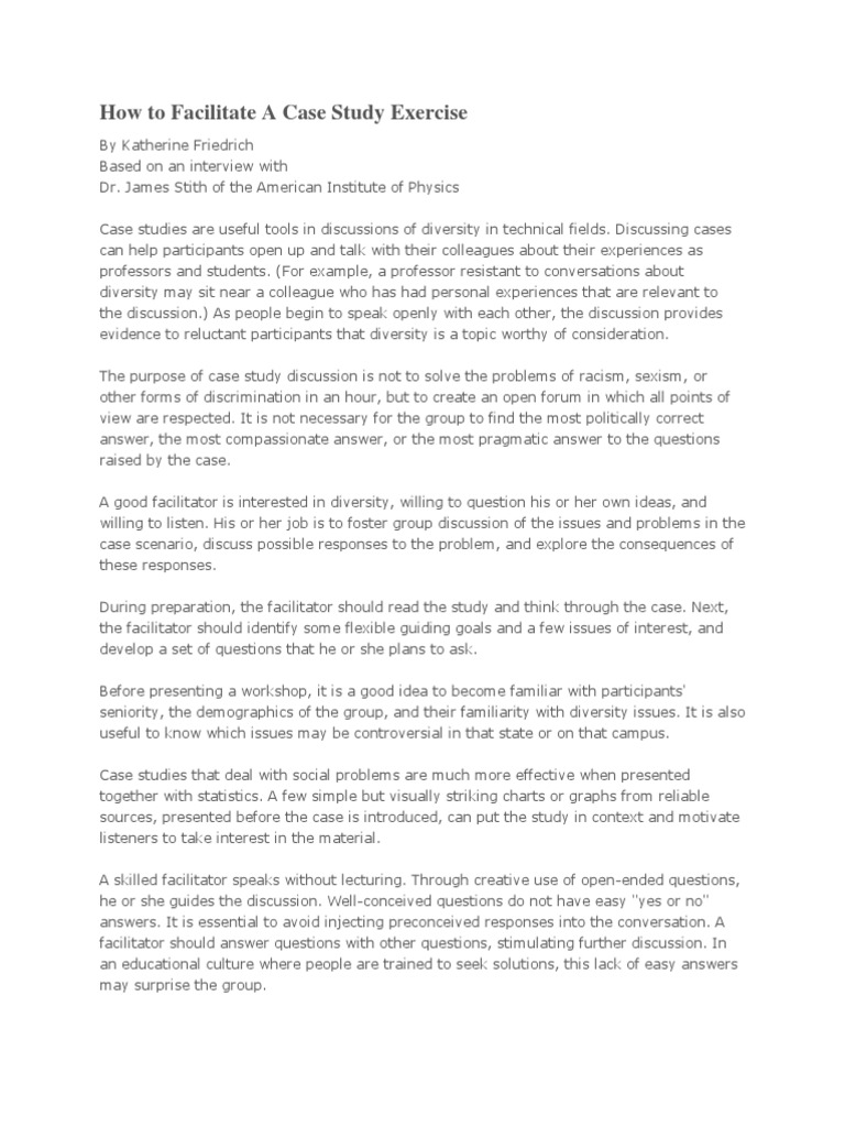 How To Facilitate Case Studies | PDF | Facilitator | Conversation