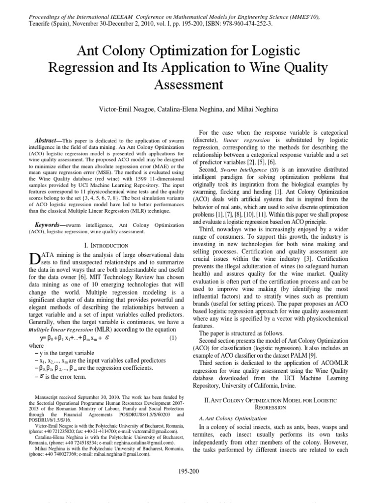 Ant Colony Optimization | PDF | Regression Analysis | Areas Of Computer ...