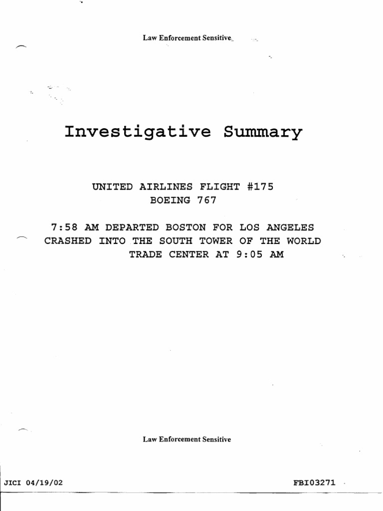 Fbi Summary About Flight 175 Hijackers Pdf Hijackers In The