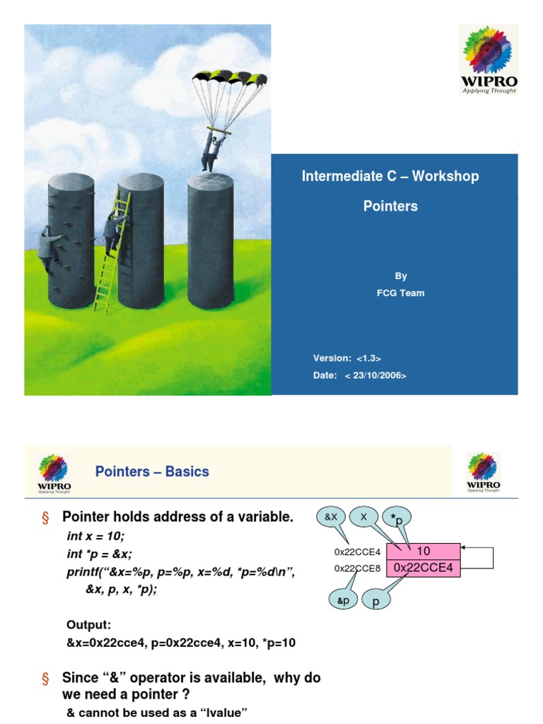 Intermediate C - Workshop Pointers: by FCG Team | PDF | Variable ...