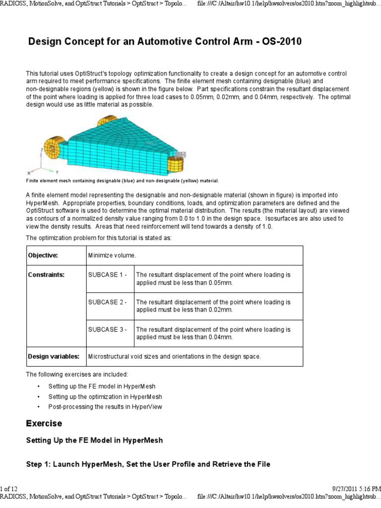 Automotive Control Arm Design | PDF | Mathematical Optimization ...