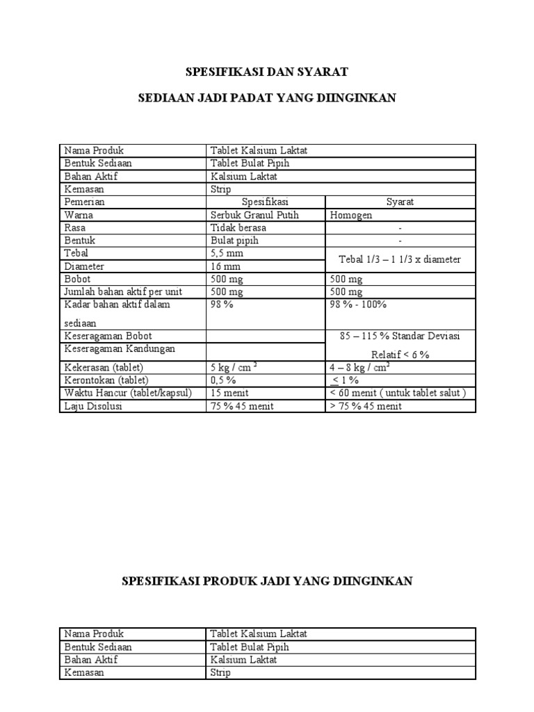 Laporan Solid Kalsium Laktat | PDF