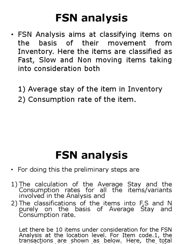 FSN Analysis | PDF | Business