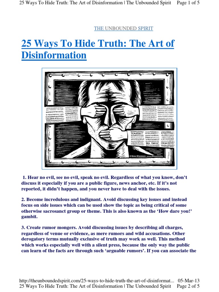25 Ways To Hide Truth | PDF | Evidence | Evidence (Law)