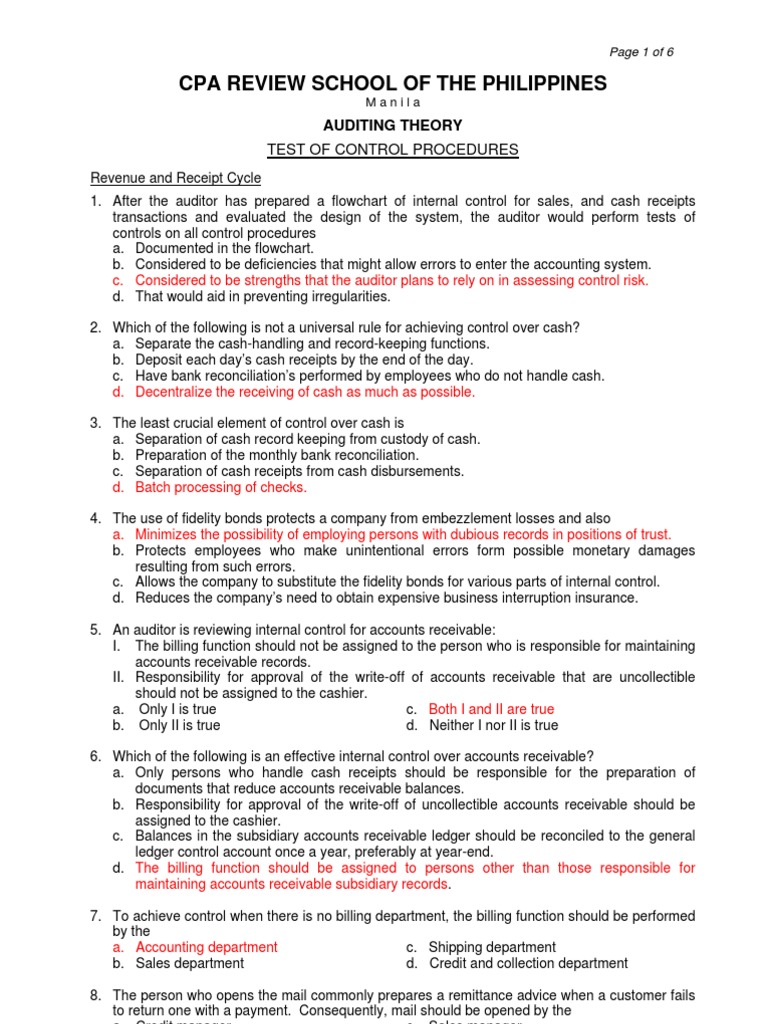 Test of Controls Procedure.pdf | Accounts Payable | Payroll