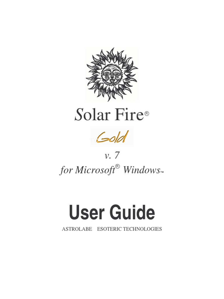 Solar Fire Gold Manual | PDF | Button (Computing) | Menu (Computing)